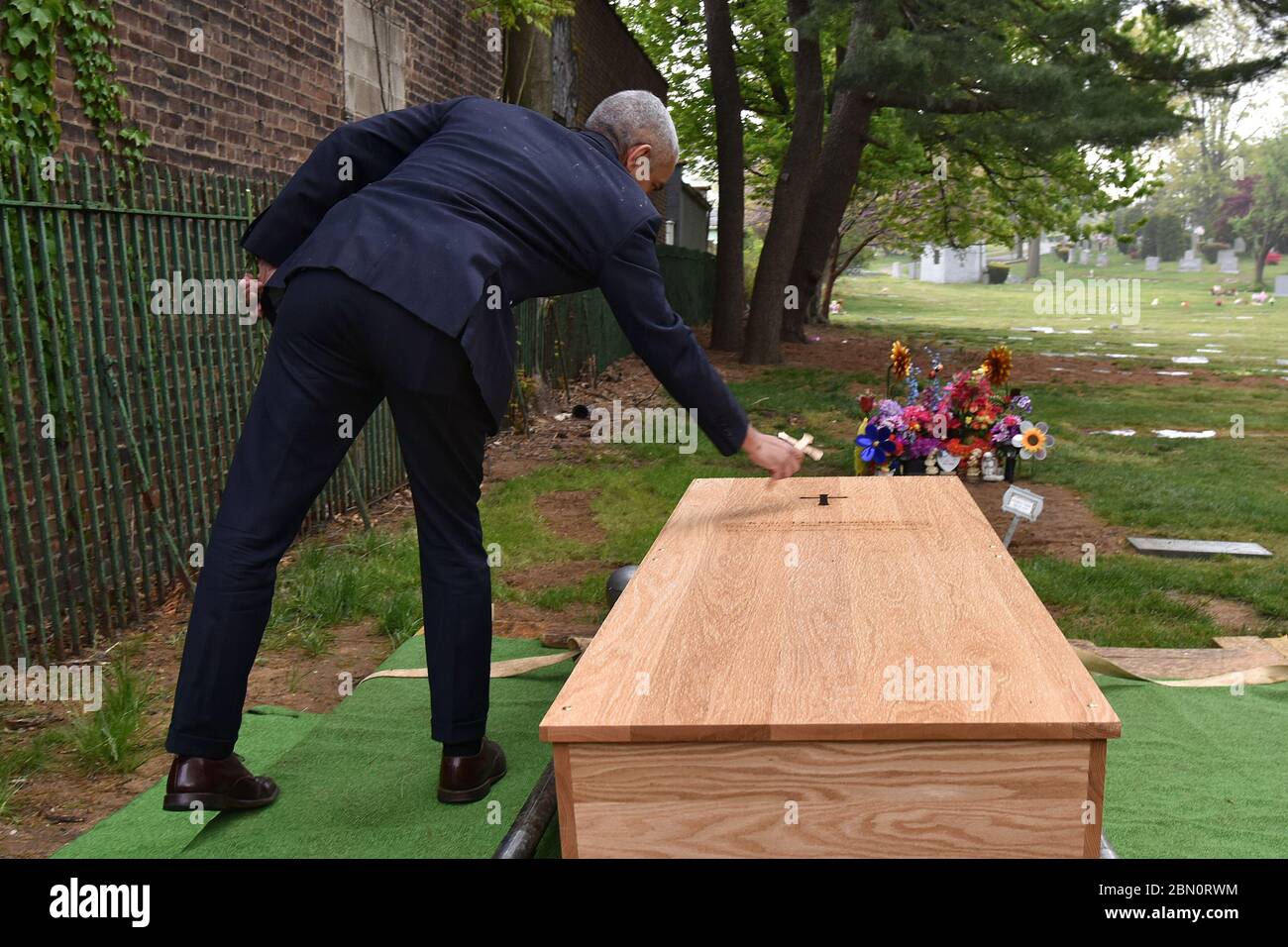 New York City, USA. 11th May, 2020. Funeral Director Omar Rodriguez ...