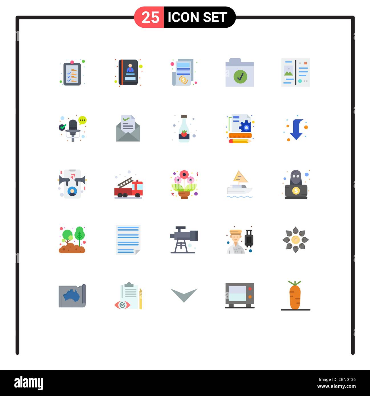 25 User Interface Flat Color Pack of modern Signs and Symbols of ...