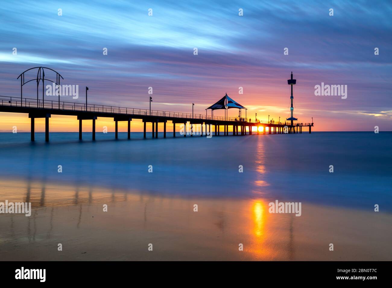 Beautiful sunset at Brighton Jetty in Adelaide, South Australia Stock ...