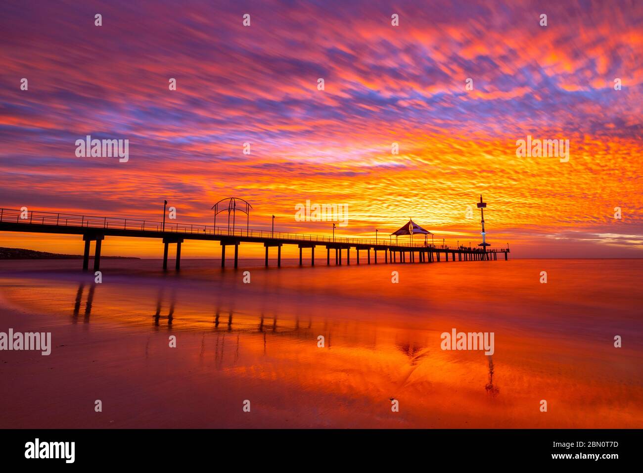 Beautiful sunset at Brighton Jetty in Adelaide, South Australia Stock ...