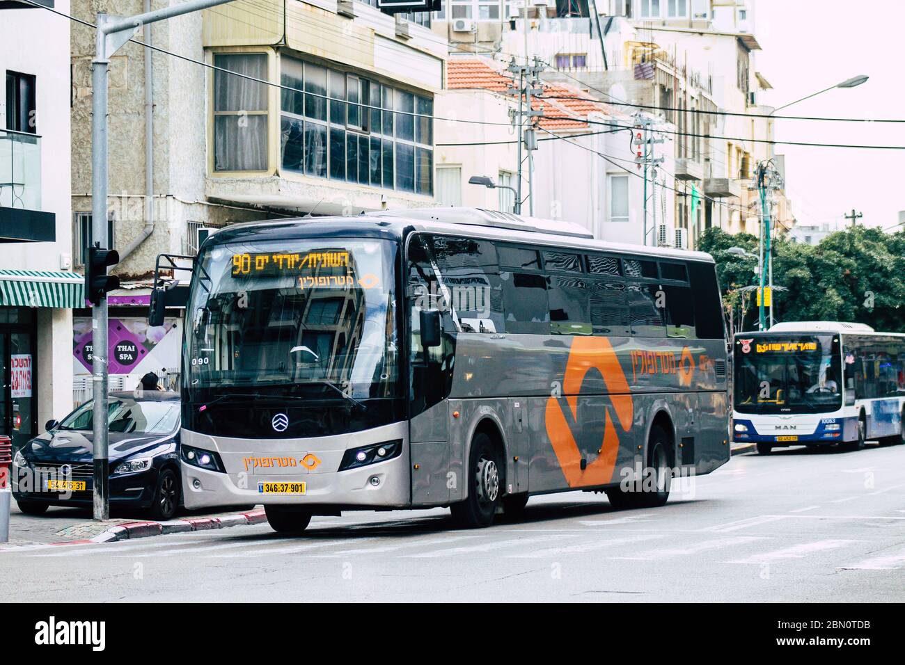 Tel Aviv Israel February 03, 2020 View of a traditional Israeli public ...