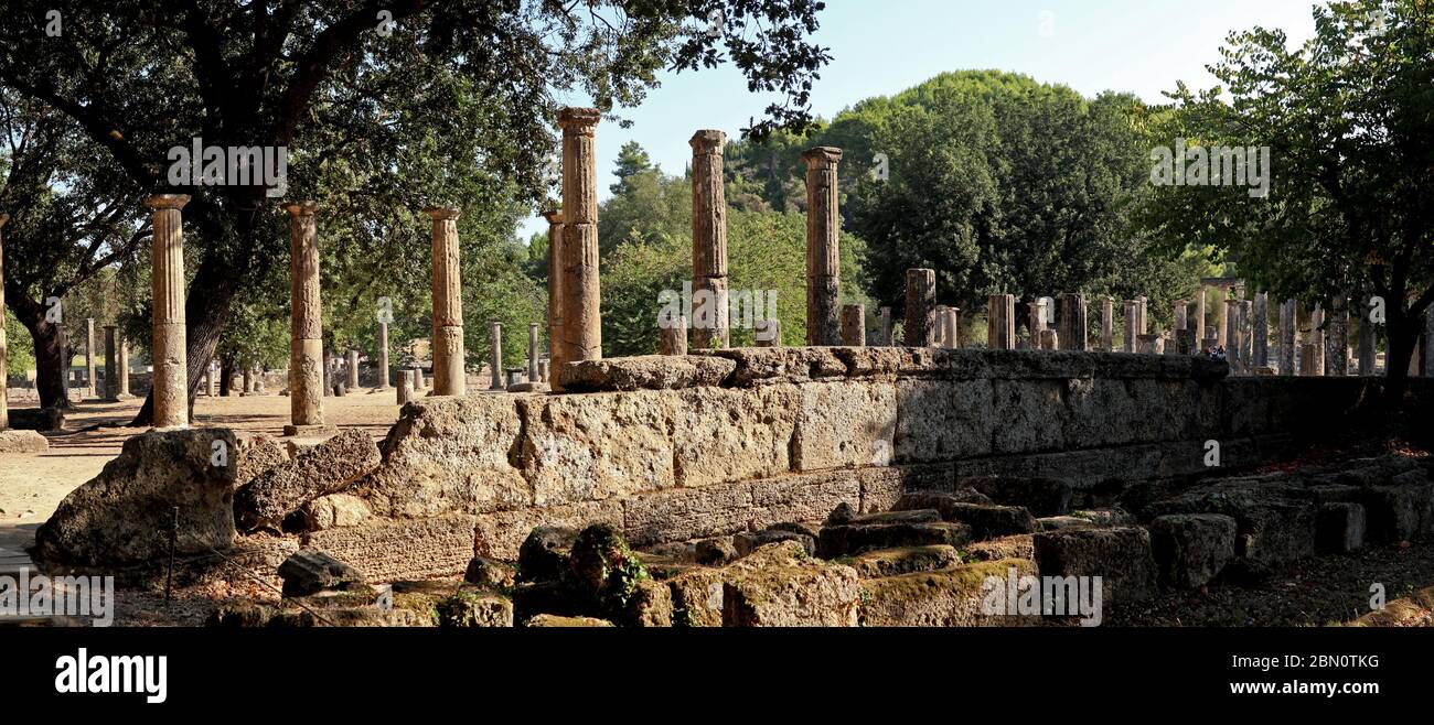 The Palaestra, Olympia, Greece Stock Photo - Alamy