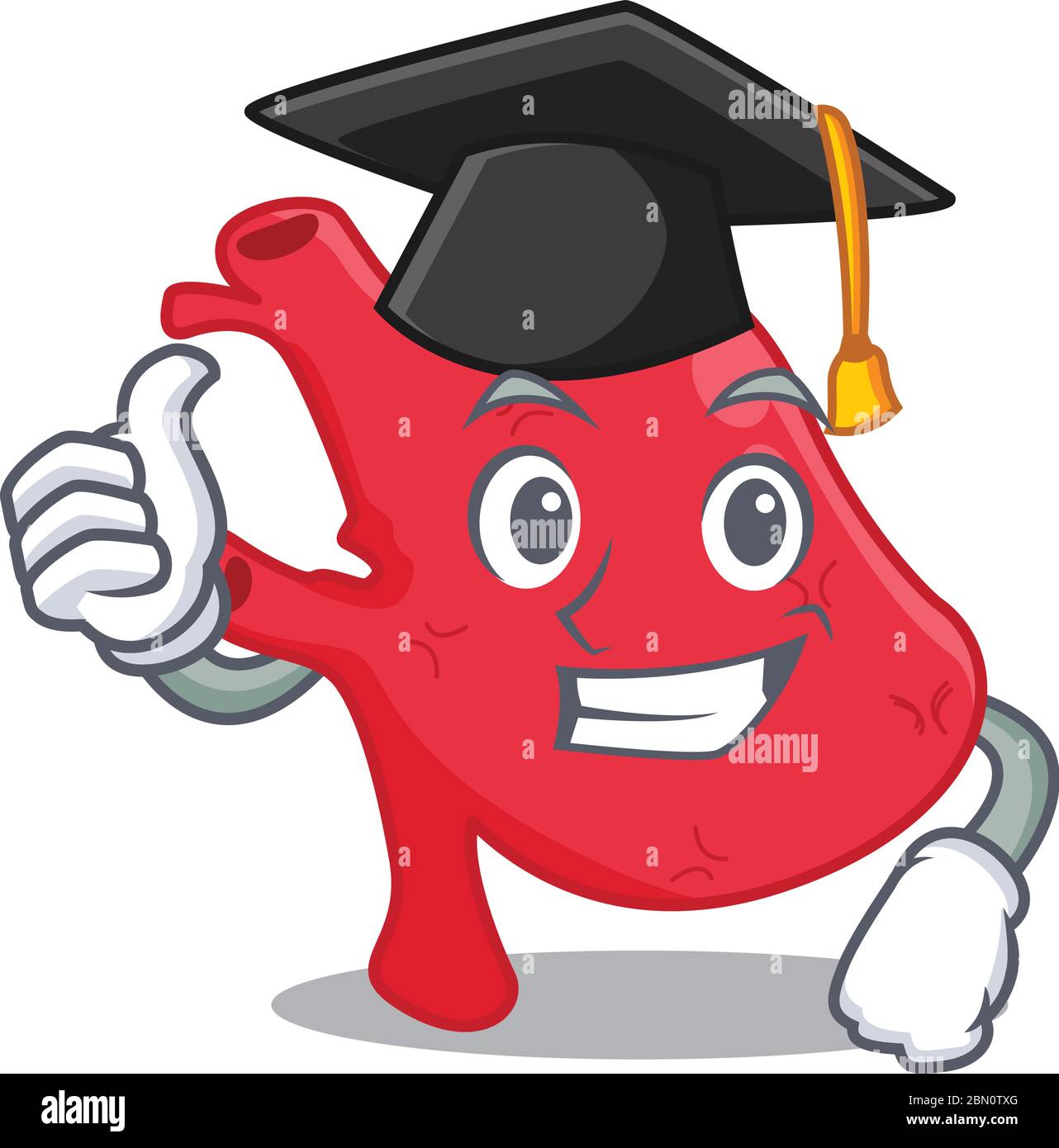 Happy face of heart in black graduation hat for the ceremony Stock ...