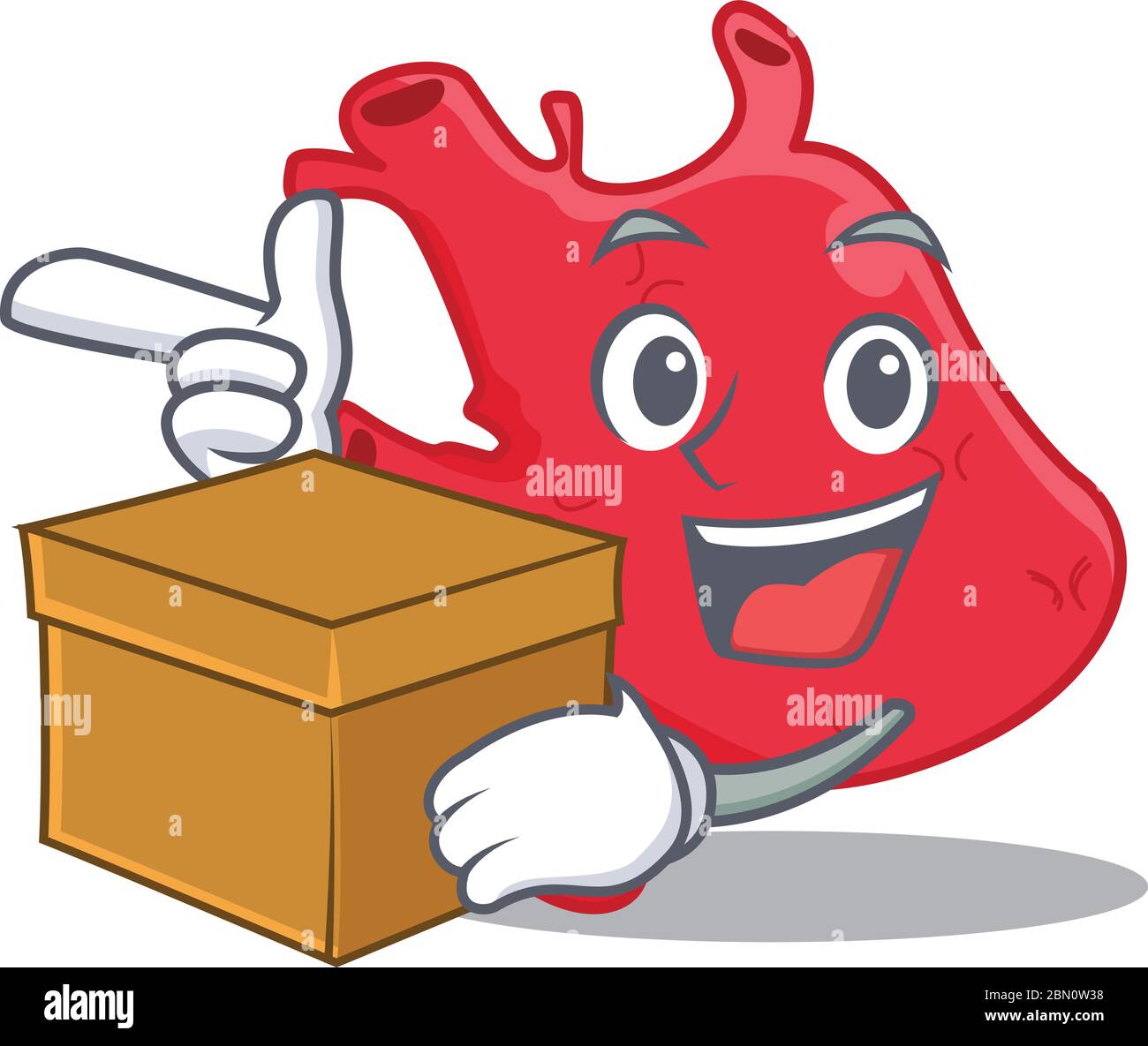 An picture of heart cartoon design concept holding a box Stock Vector ...