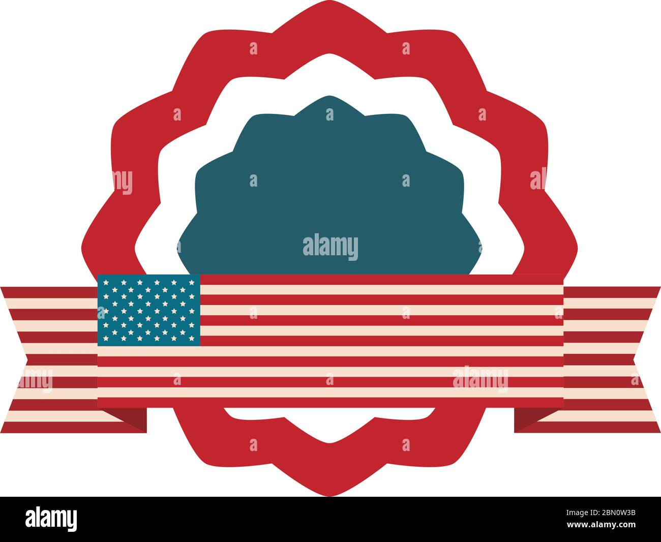 happy independence day, american flag ribbon and badge emblem freedom ...