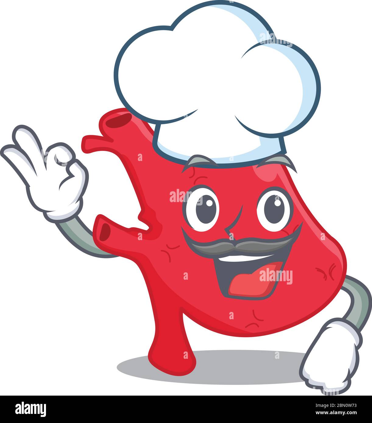 Heart chef cartoon design style wearing white hat Stock Vector Image ...