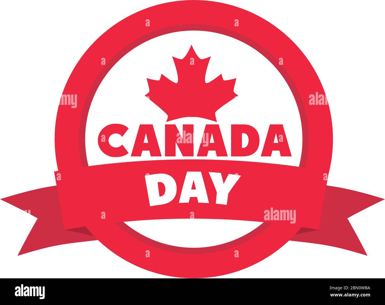 canada day, maple leaf banner insignia vector illustration flat style ...