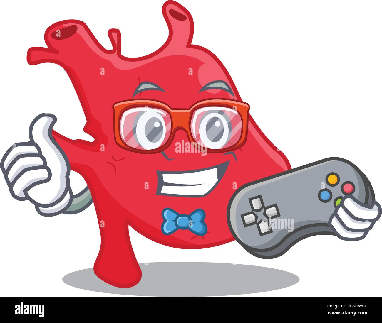 Mascot design concept of heart gamer using controller Stock Vector ...