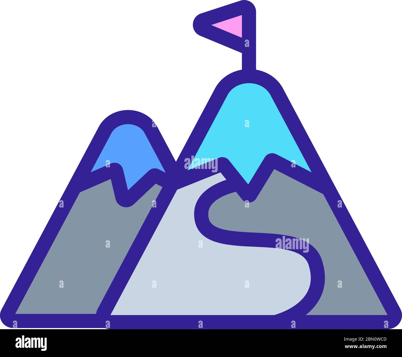 mountain goal achievement icon vector outline illustration Stock Vector ...