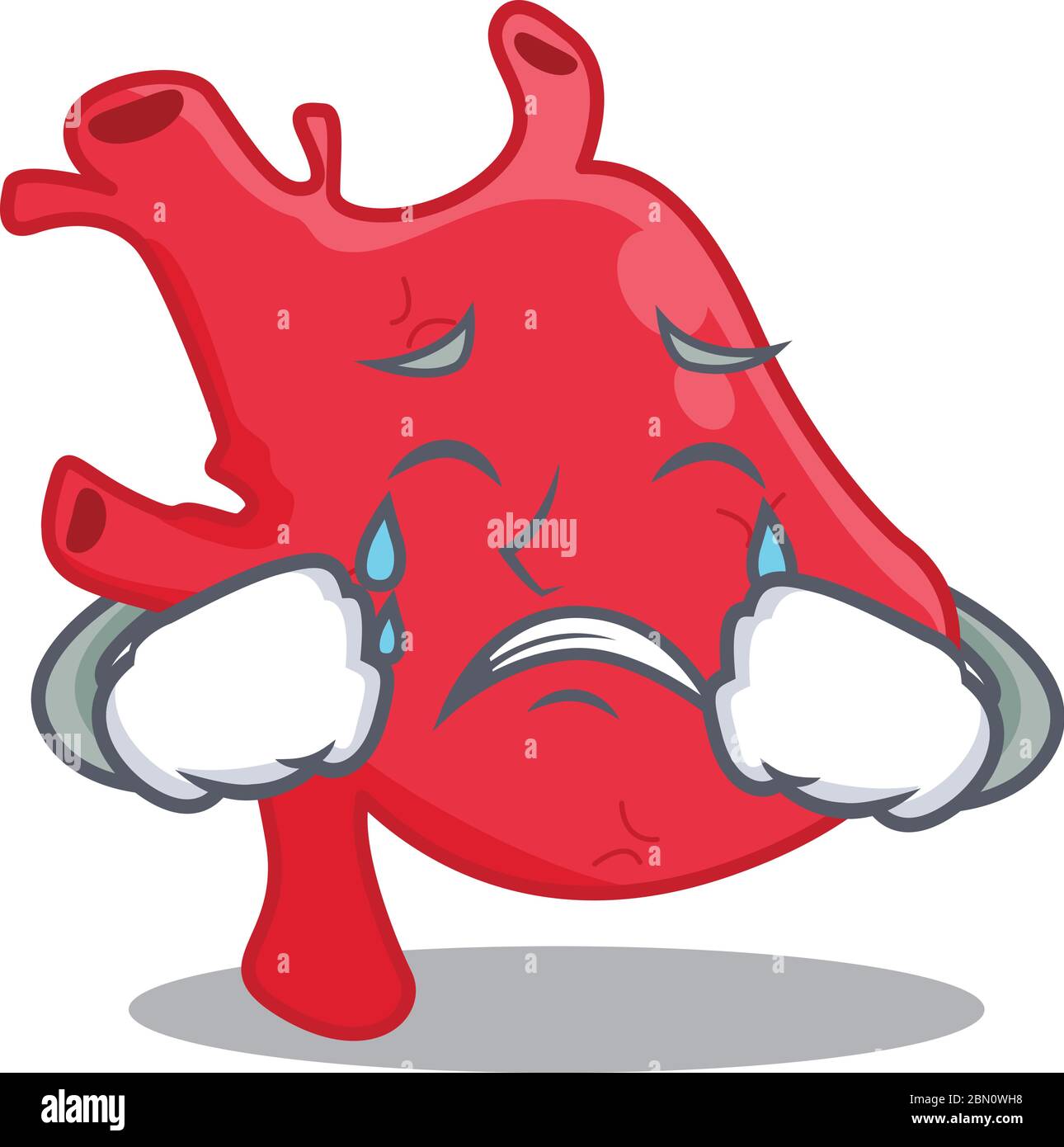 Cartoon character design of heart with a crying face Stock Vector Image ...