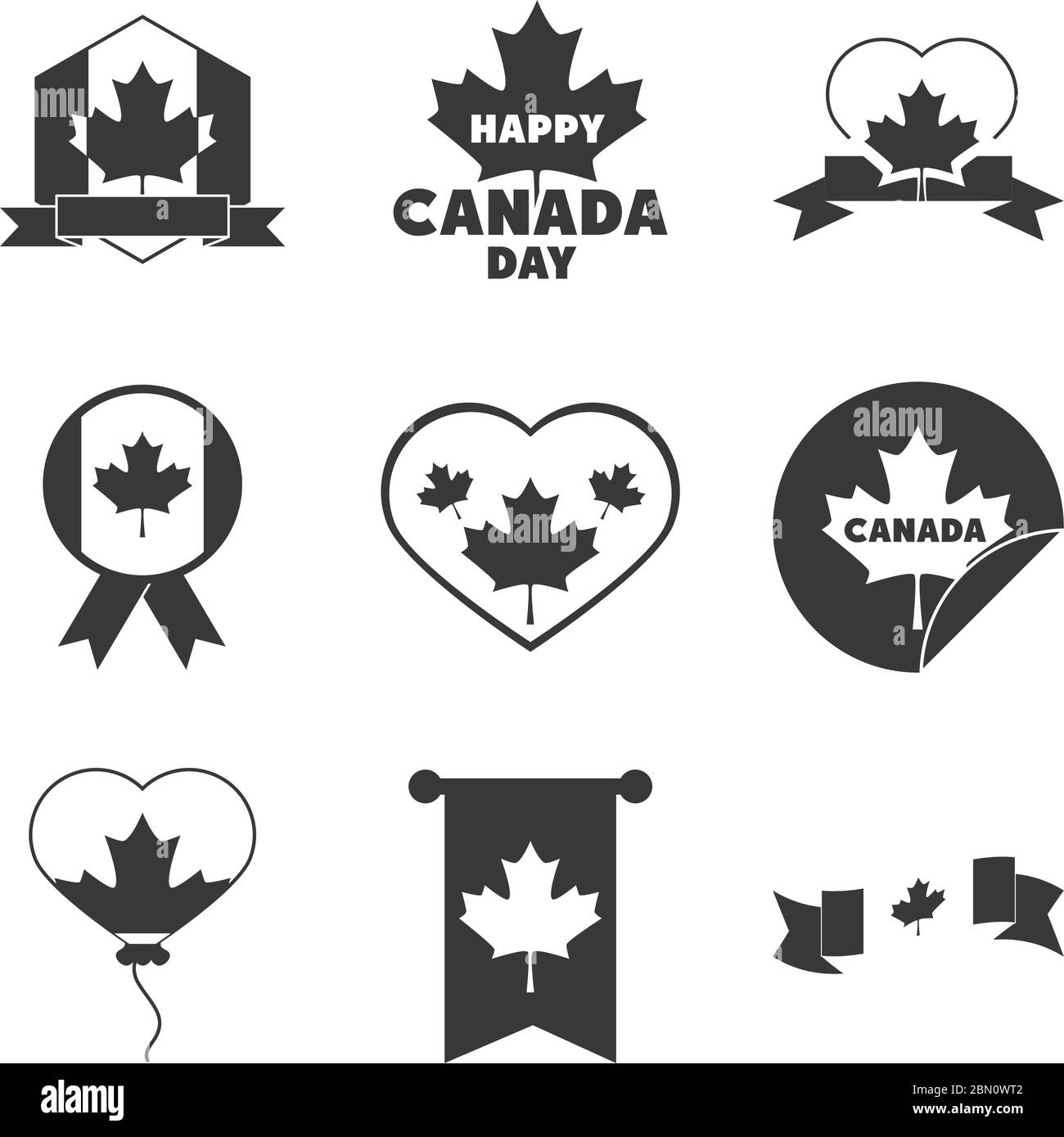 canada day, independence freedom national patriotism celebration icons ...