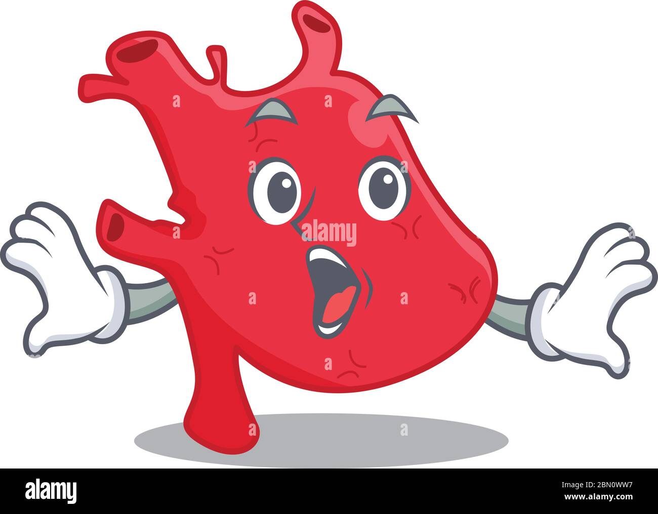 Cartoon design style of heart has a surprised gesture Stock Vector ...