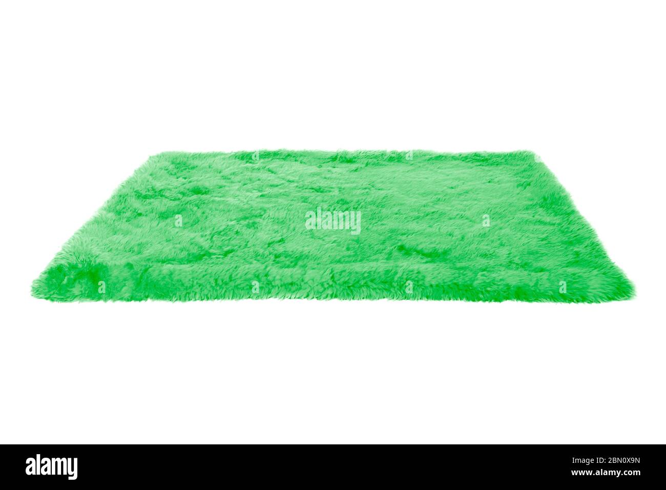 Green furry carpet. Isolated on white Stock Photo - Alamy