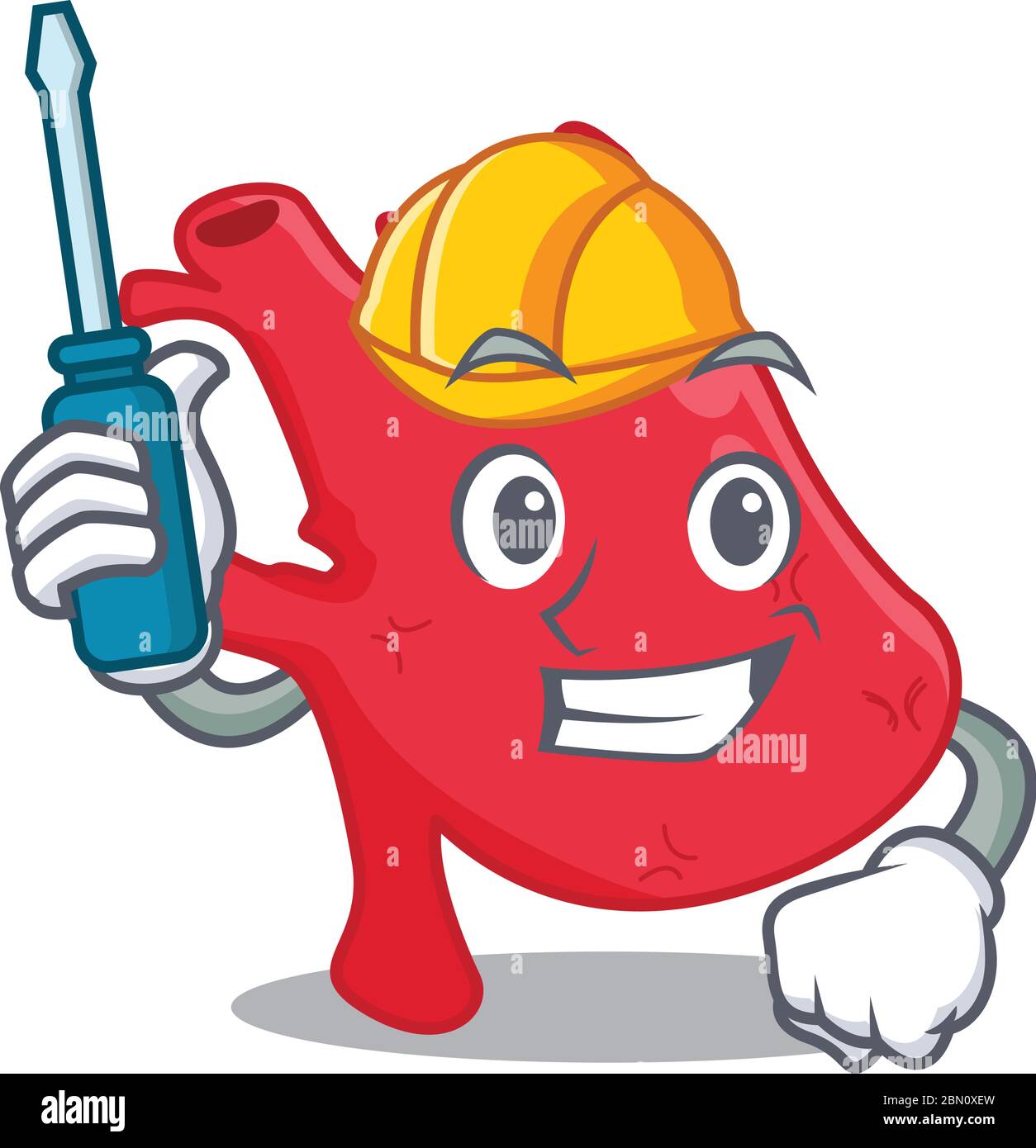 cartoon character of heart worked as an automotive Stock Vector Image ...