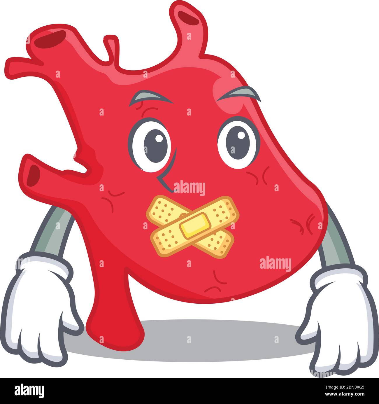 Heart cartoon character style with mysterious silent gesture Stock ...