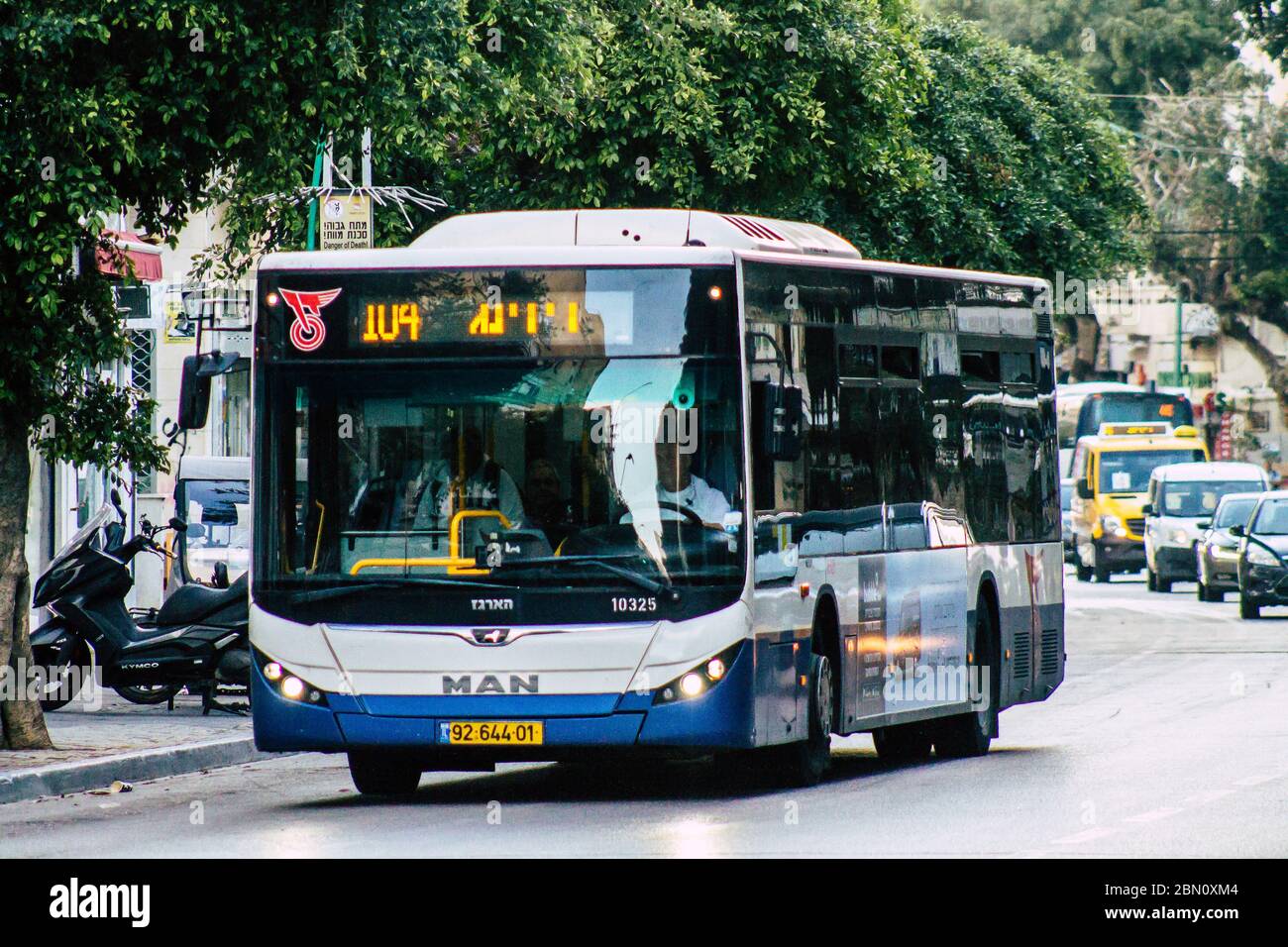 Tel Aviv Israel January 31, 2020 View of a traditional Israeli public ...