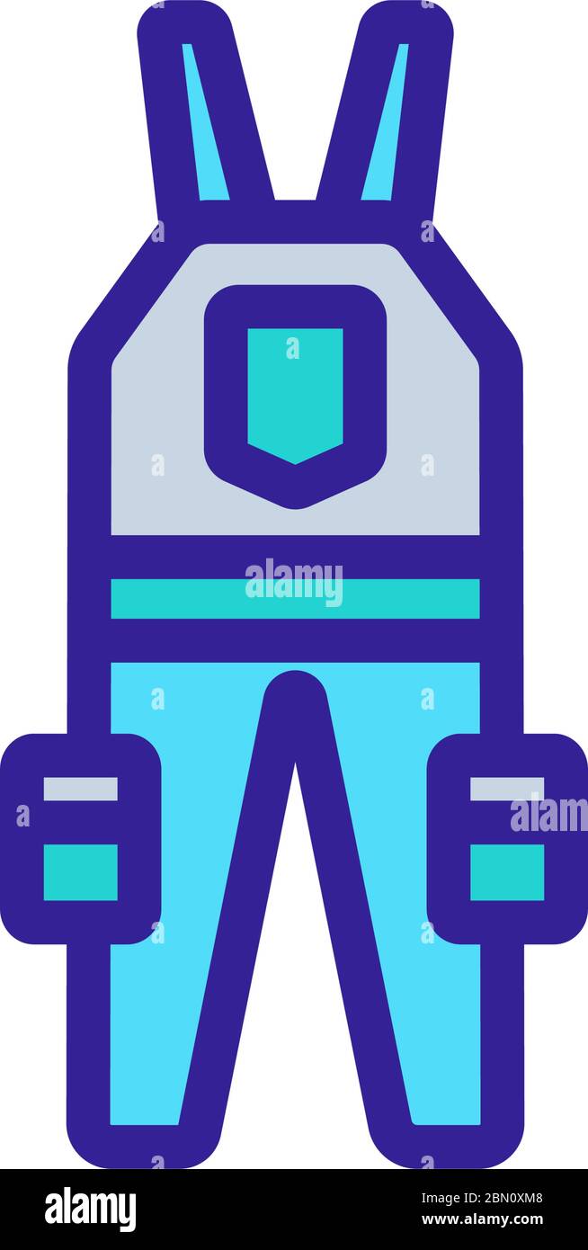 jumpsuit worker with many pockets icon vector outline illustration ...