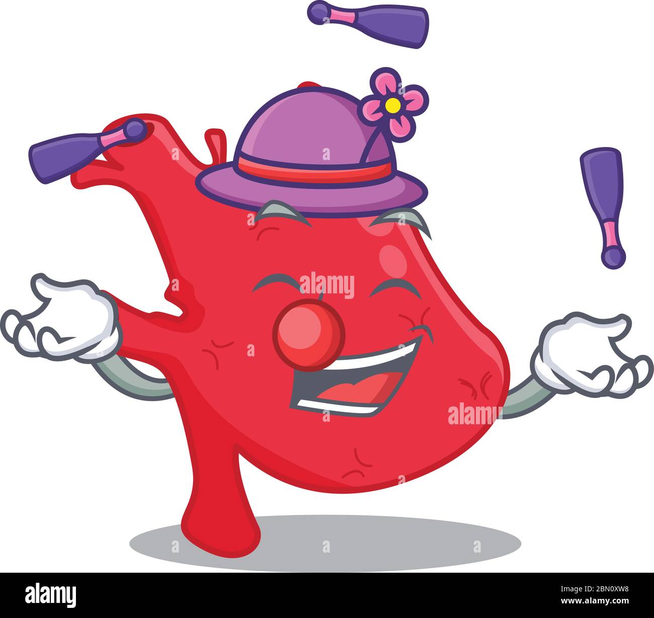An attractive heart cartoon design style playing juggling Stock Vector ...