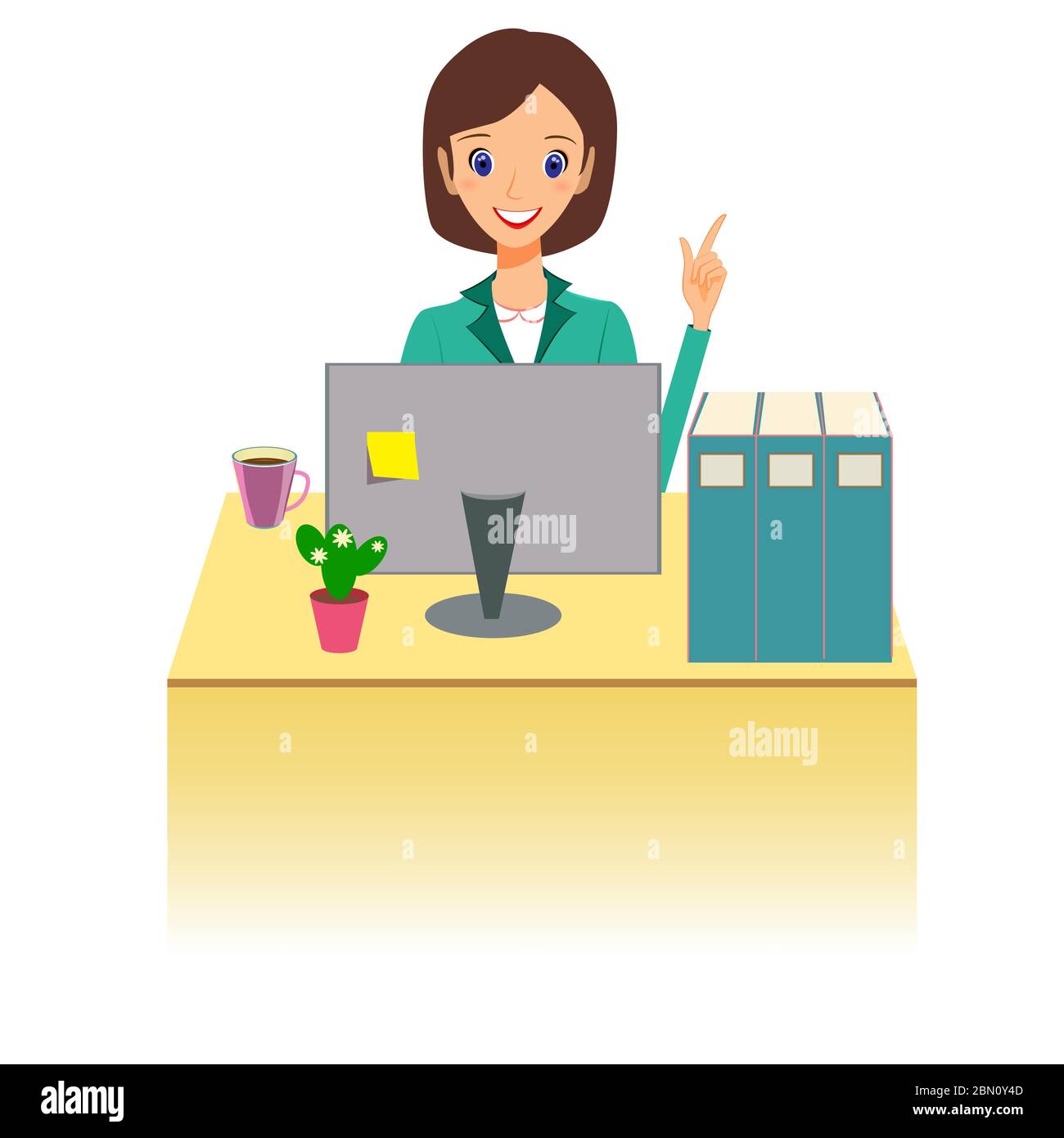 Business woman character vector. Cheerful smiling cartoon female ...