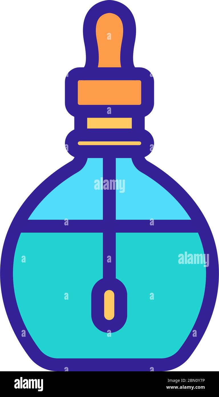 cuticle oil in jar with pipette icon vector outline illustration Stock ...
