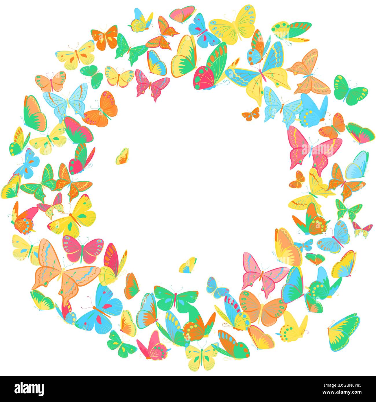 Butterfly frame design element, banner template in bright color. Simple ...