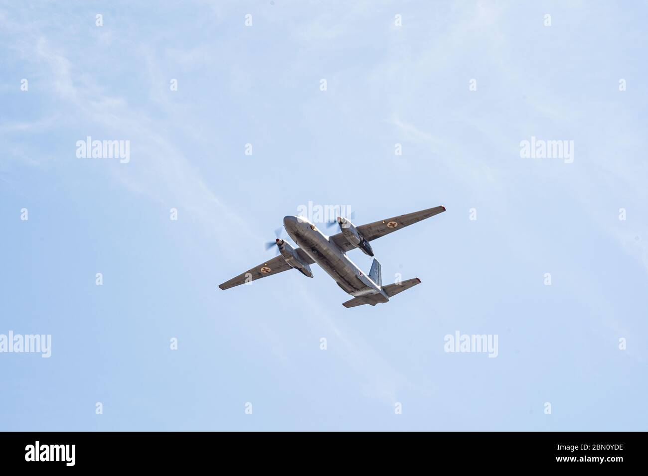 Russia, Khabarovsk - May 9, 2020: An-26M military transport medical ...