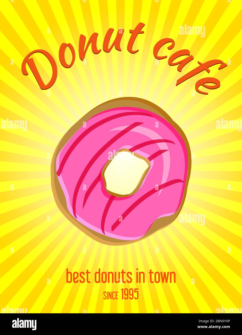 Donut vector illustration vintage coffee shop banner, background. Donut ...