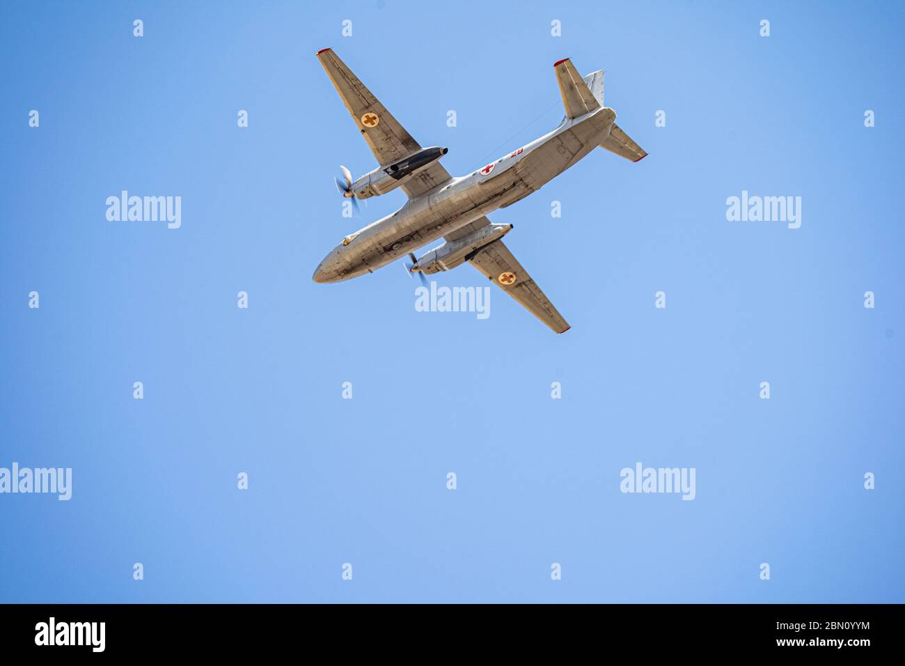 Russia, Khabarovsk - May 9, 2020: An-26M military transport medical ...