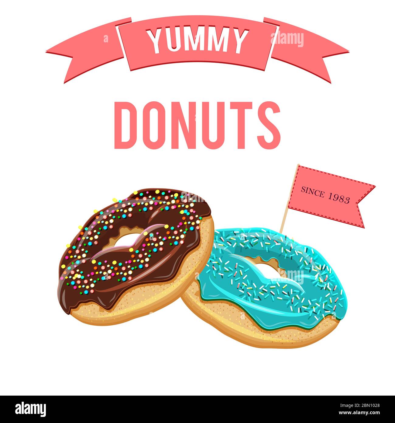 Assorted vector donuts bakery poster. Collection of tasty realistic ...