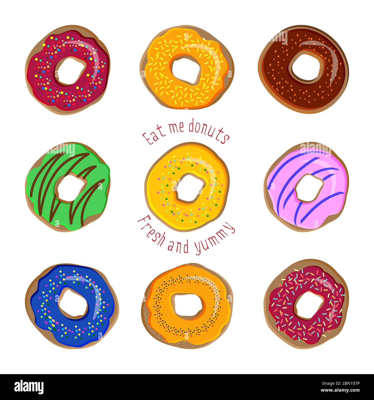 Top view donuts sprinkles Stock Vector Images - Alamy