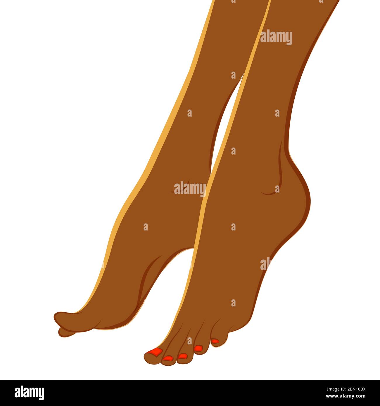 African woman s feet vector isolated on white background. Pedicure and ...