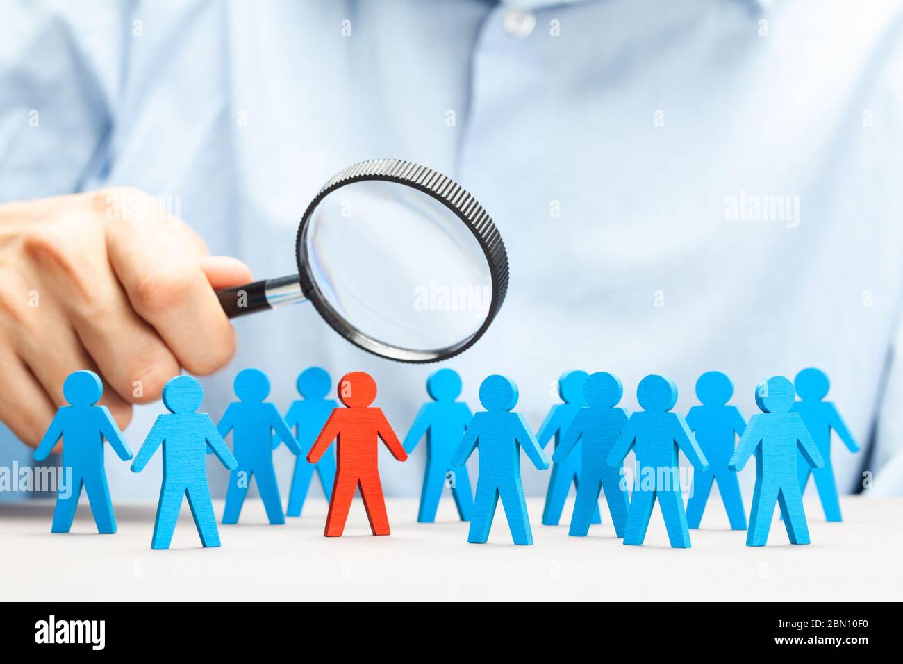 HR. Staff recruitment. Choosing a good leader. Search with a magnifying ...