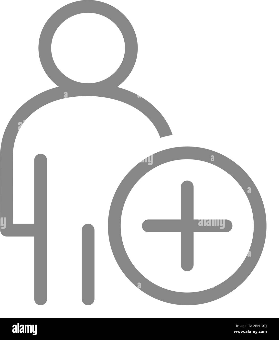 Man profile with plus line icon. Add user, customer symbol Stock Vector ...