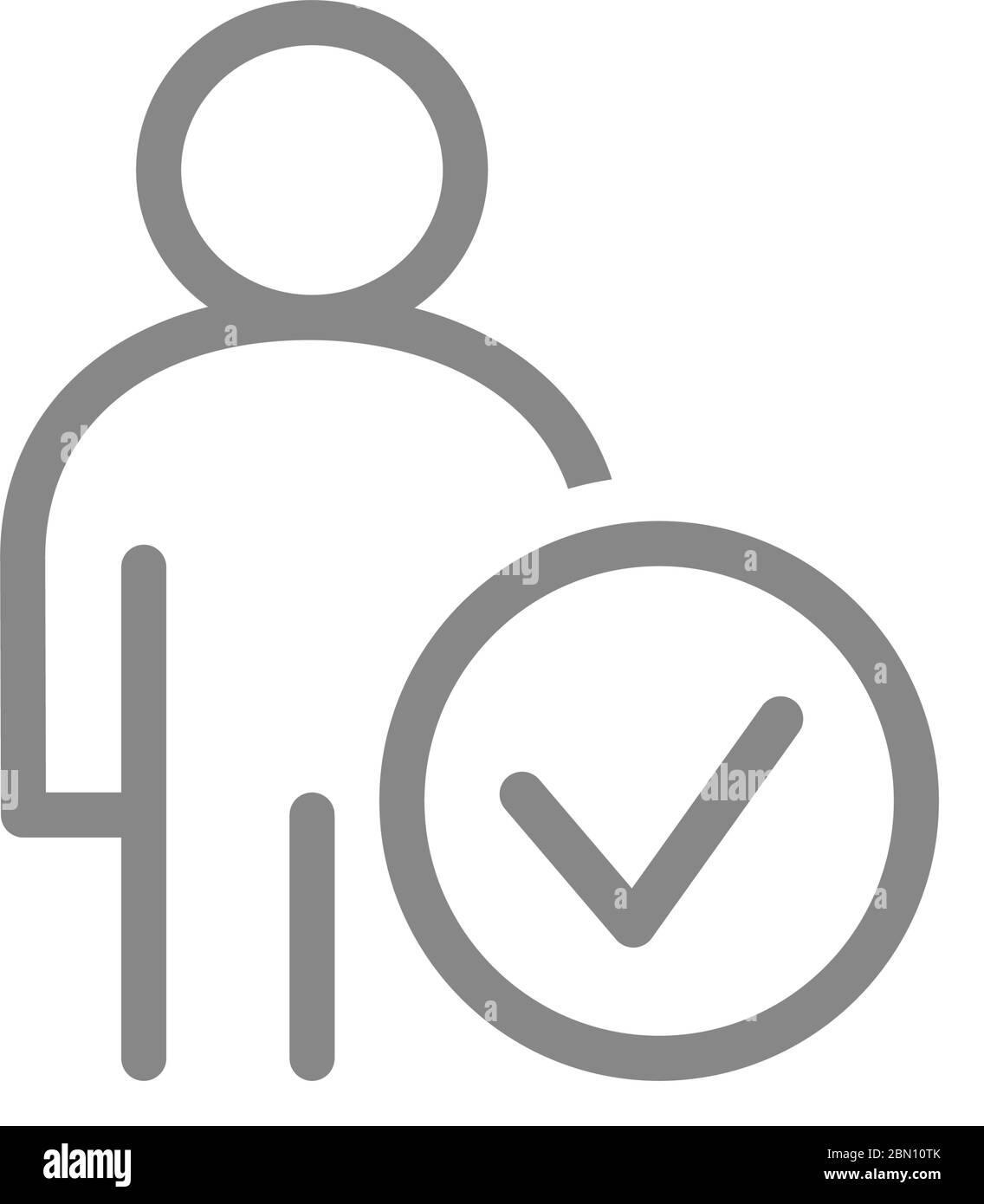 User with tick checkmark line icon. Human verification, authentication ... User with tick checkmark line icon. Human verification, authentication ...