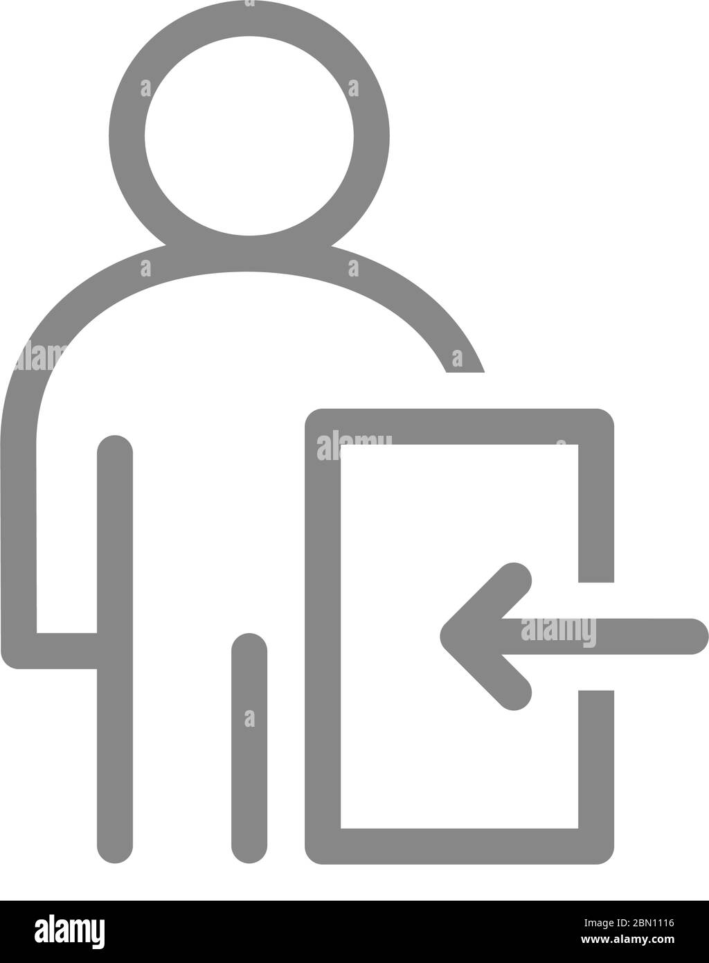 User profile with entrance sign line icon. Public navigation symbol ...