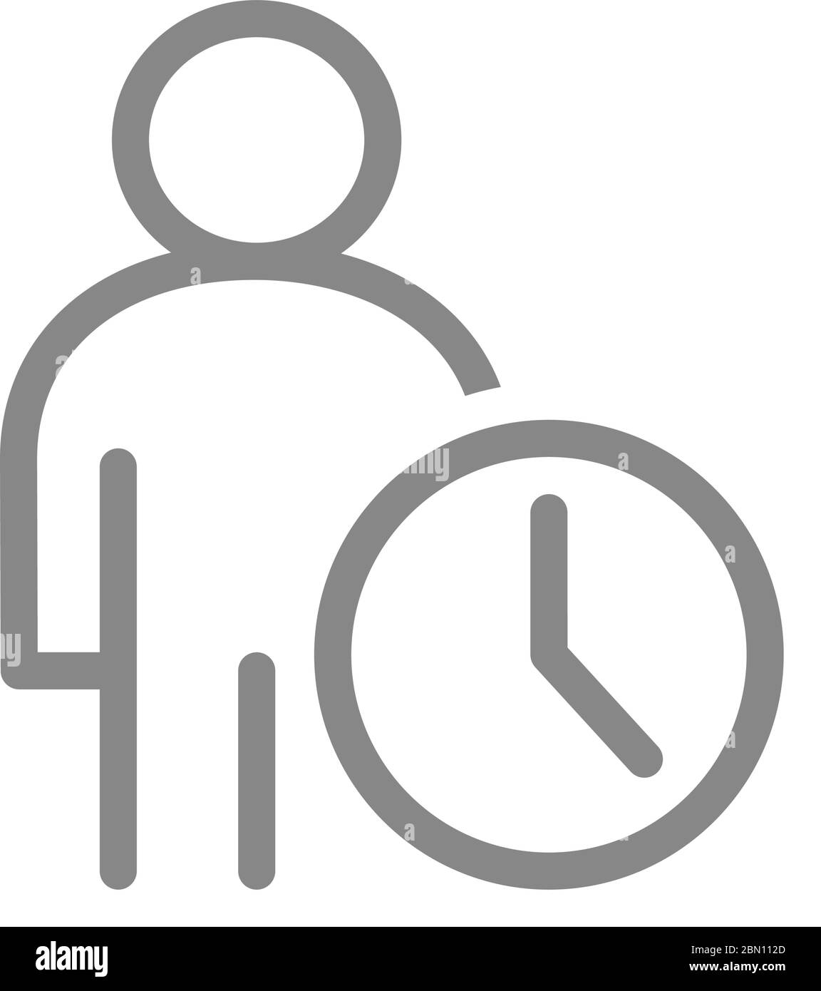 User profile with clock line icon. Public navigation, waiting hall ...