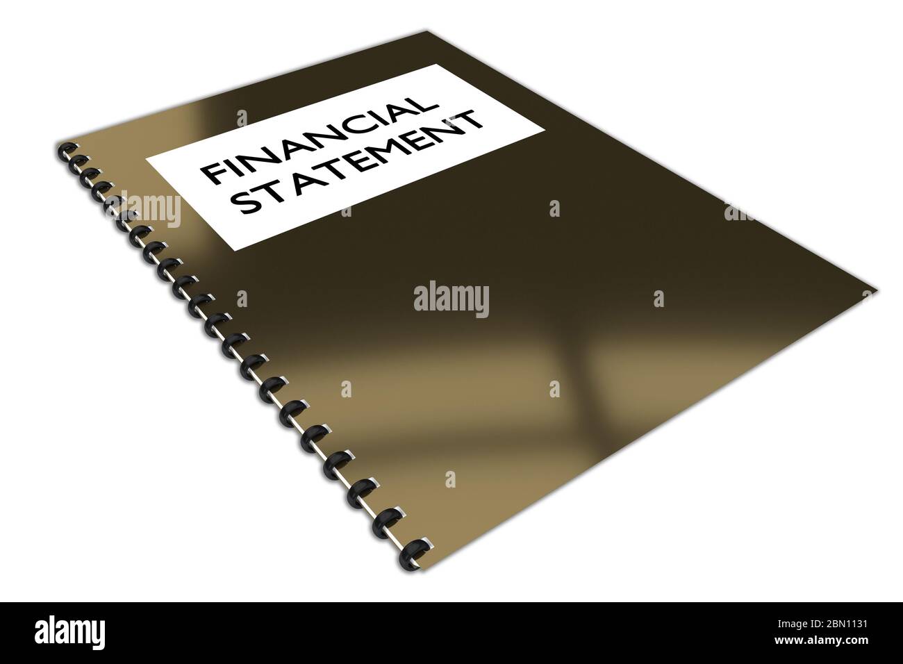 3D illustration of FINANCIAL STATEMENT script on a book, isolated on ...