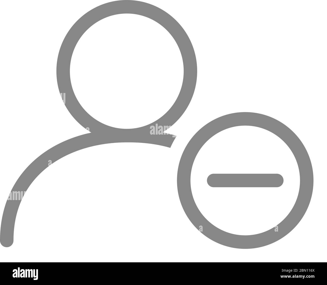 User profile with minus line icon. Rejected customer, unfollow symbol ...
