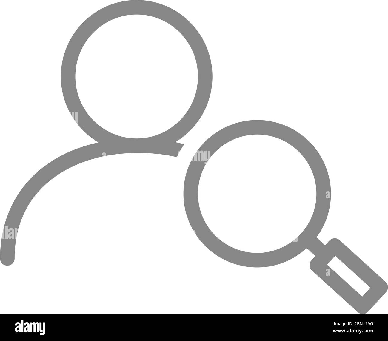 User profile with magnifying glass line icon. Searching people ...