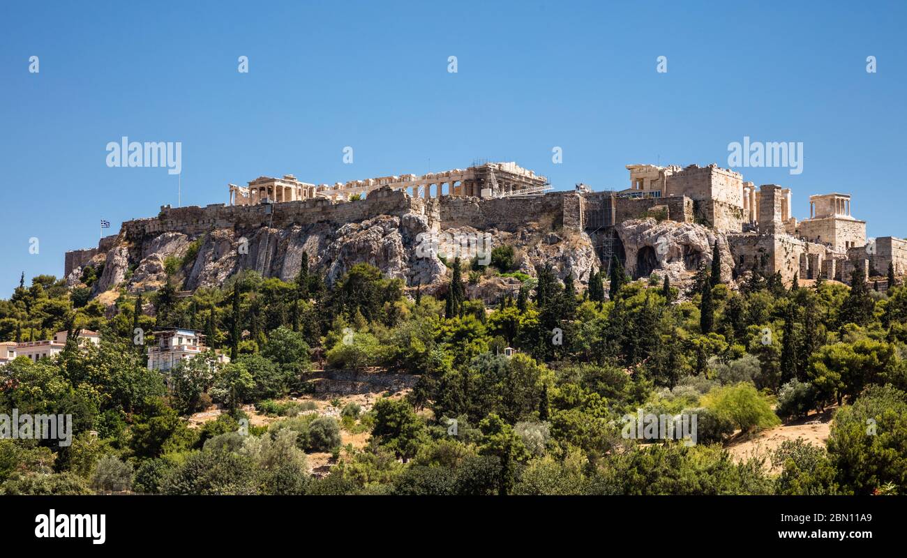 The Acropolis in Athens, Greece, from below Stock Photo - Alamy