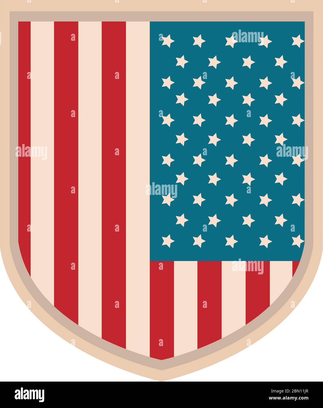 happy independence day, american flag shield freedom patriotism vector ...
