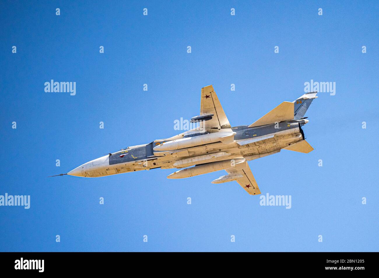 Russia, Khabarovsk - May 9, 2020: Su-24M2 upgraded front-line bomber ...