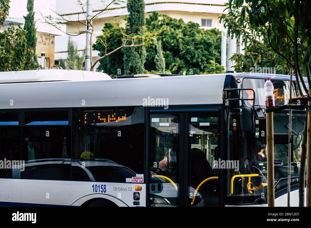 Tel Aviv Israel January 03, 2020 View of a traditional Israeli public ...