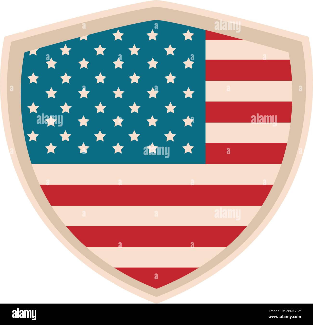 happy independence day, american flag shield patriotic emblem vector ...