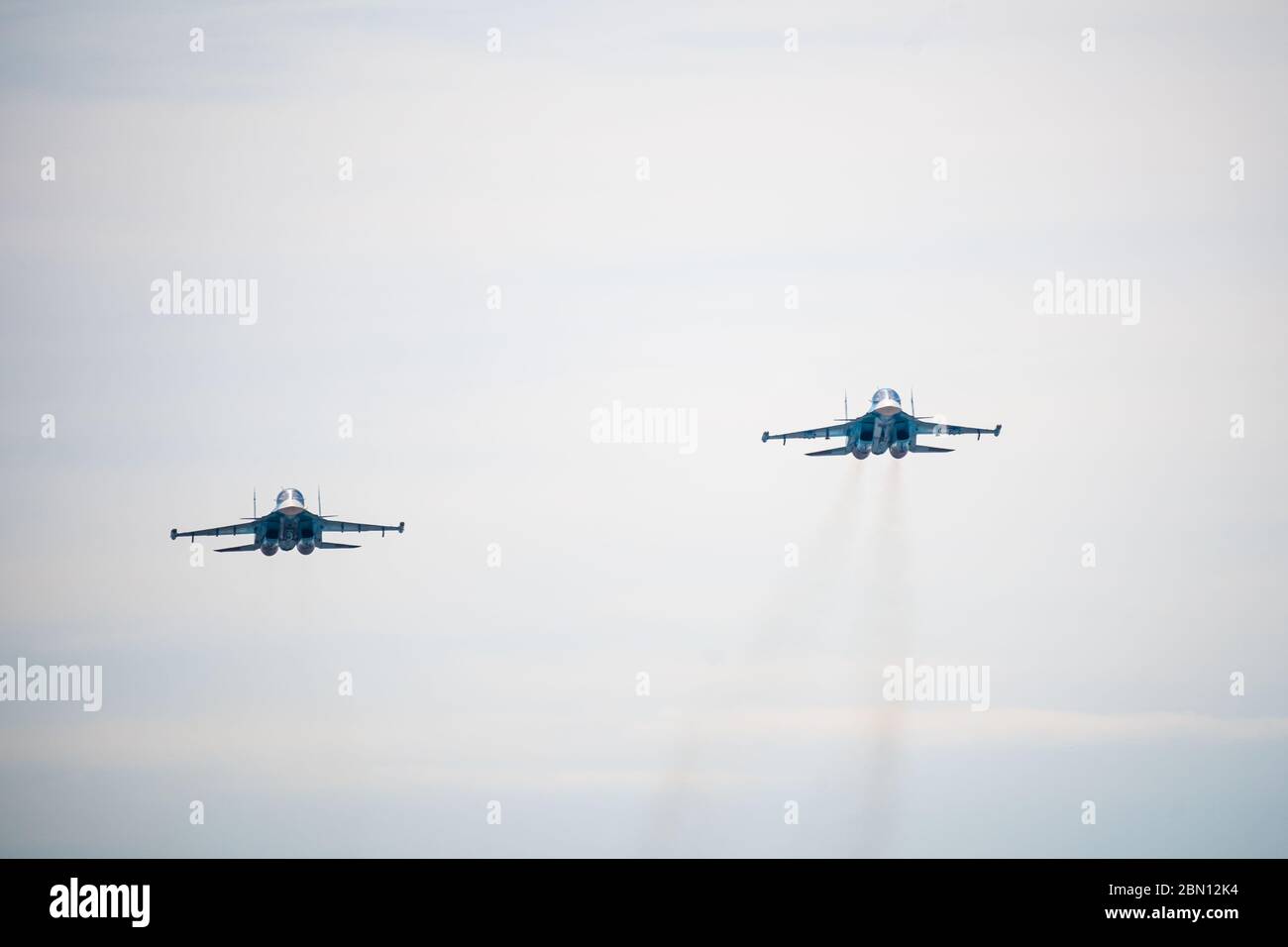 Russia, Khabarovsk - May 9, 2020: Su-34 front-line fighter-bomber ...