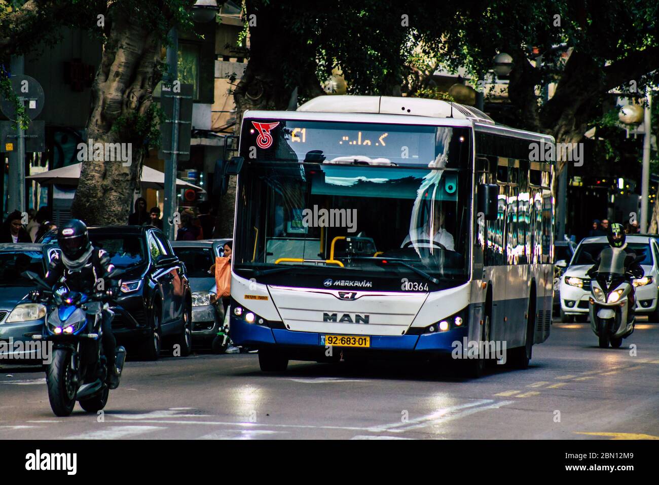Tel Aviv Israel January 03, 2020 View of a traditional Israeli public ...