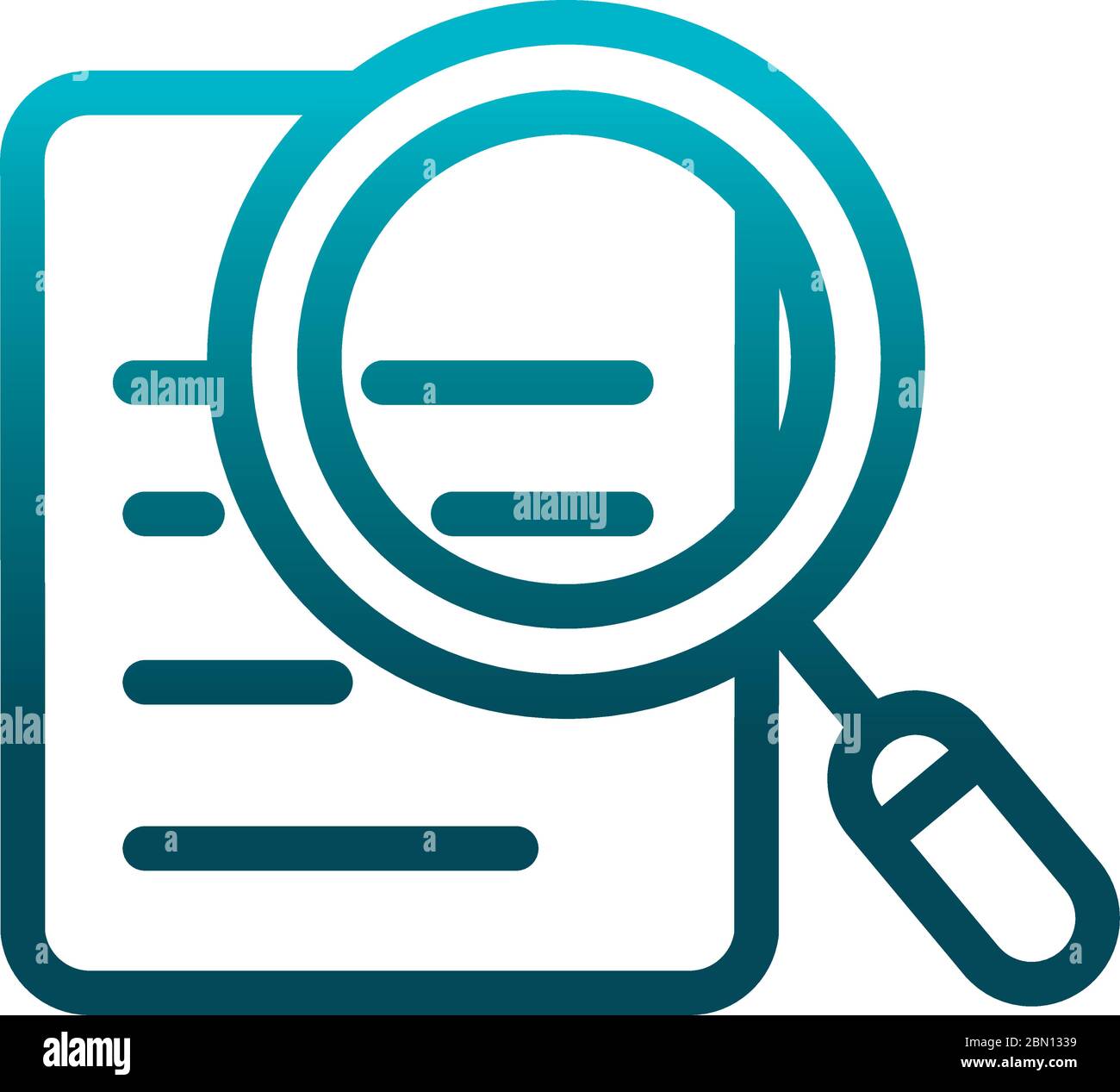 document magnifier analysis laboratory science and research vector illustration gradient style ...