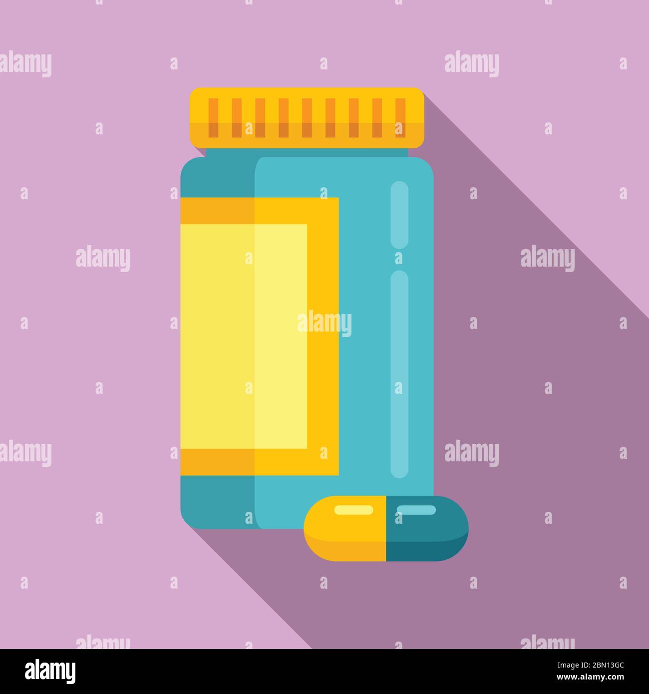 Eye care capsule jar icon. Flat illustration of eye care capsule jar ...