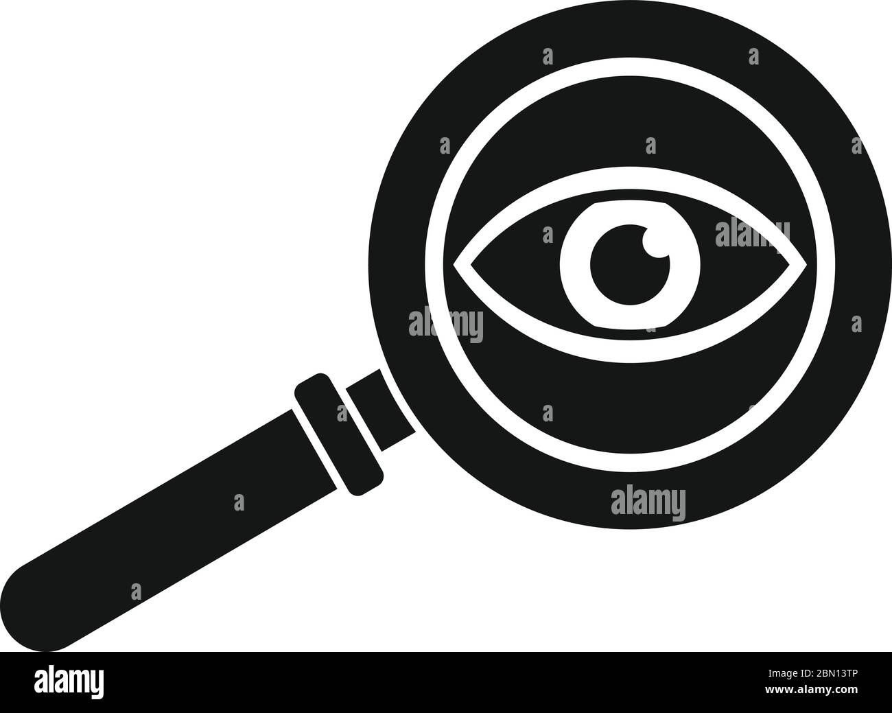 Eye examination magnifier icon. Simple illustration of eye examination ...