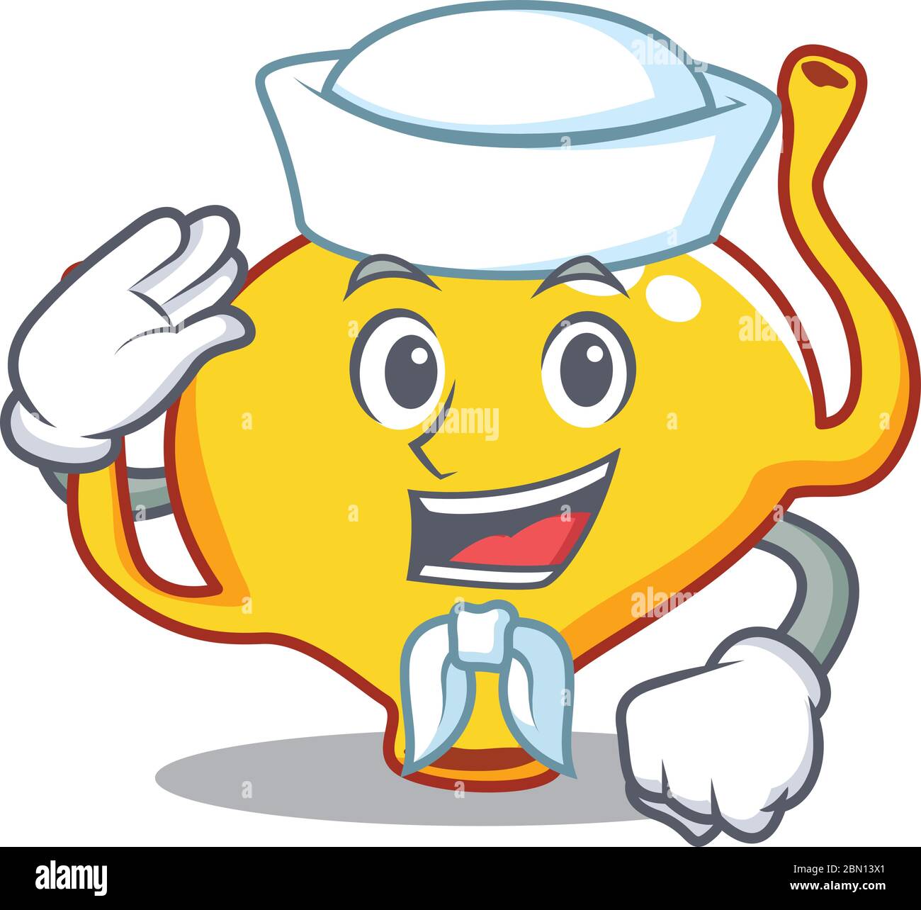 Sailor cartoon character of bladder with white hat Stock Vector Image ...